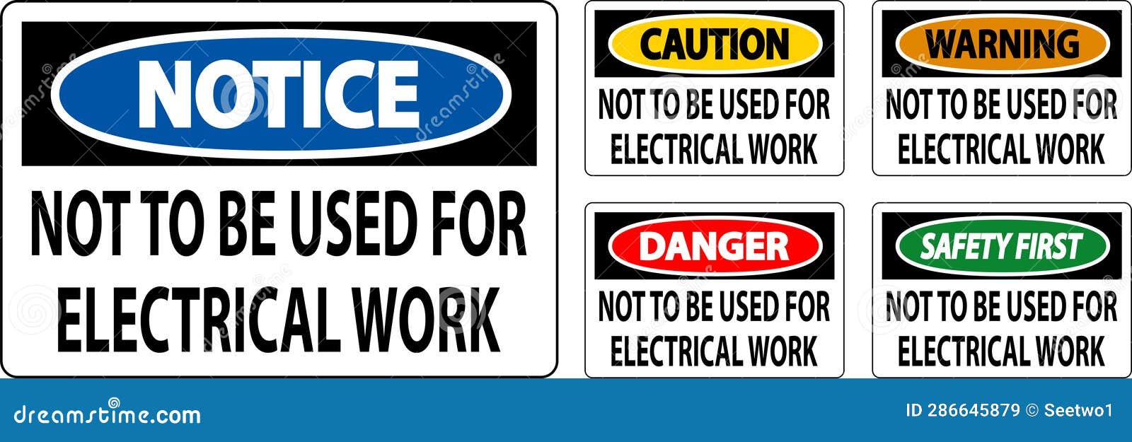 Warning Sign Not To Be Used for Electrical Work Stock Vector ...