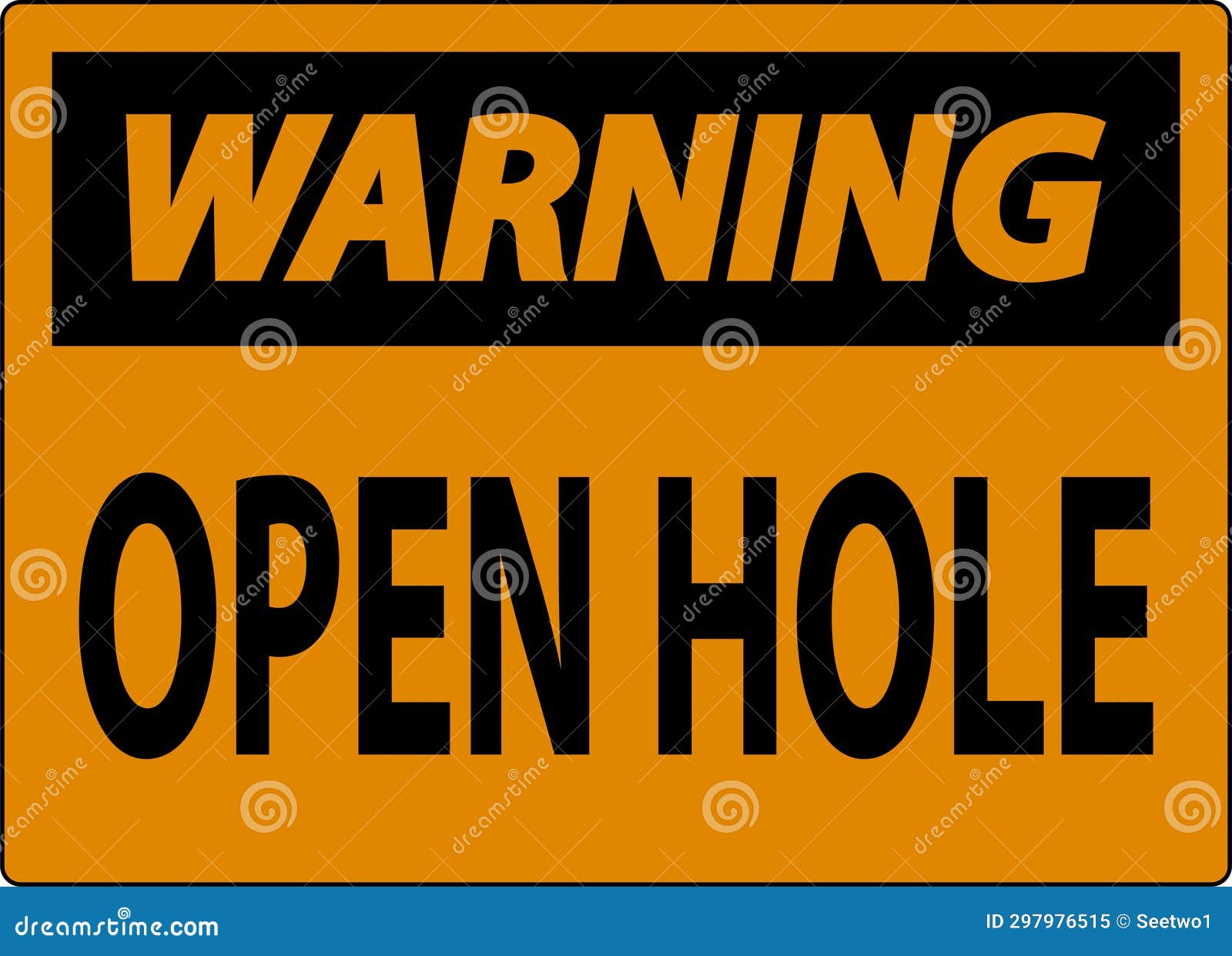 Warning Sign Open Holes stock vector. Illustration of open - 297976515