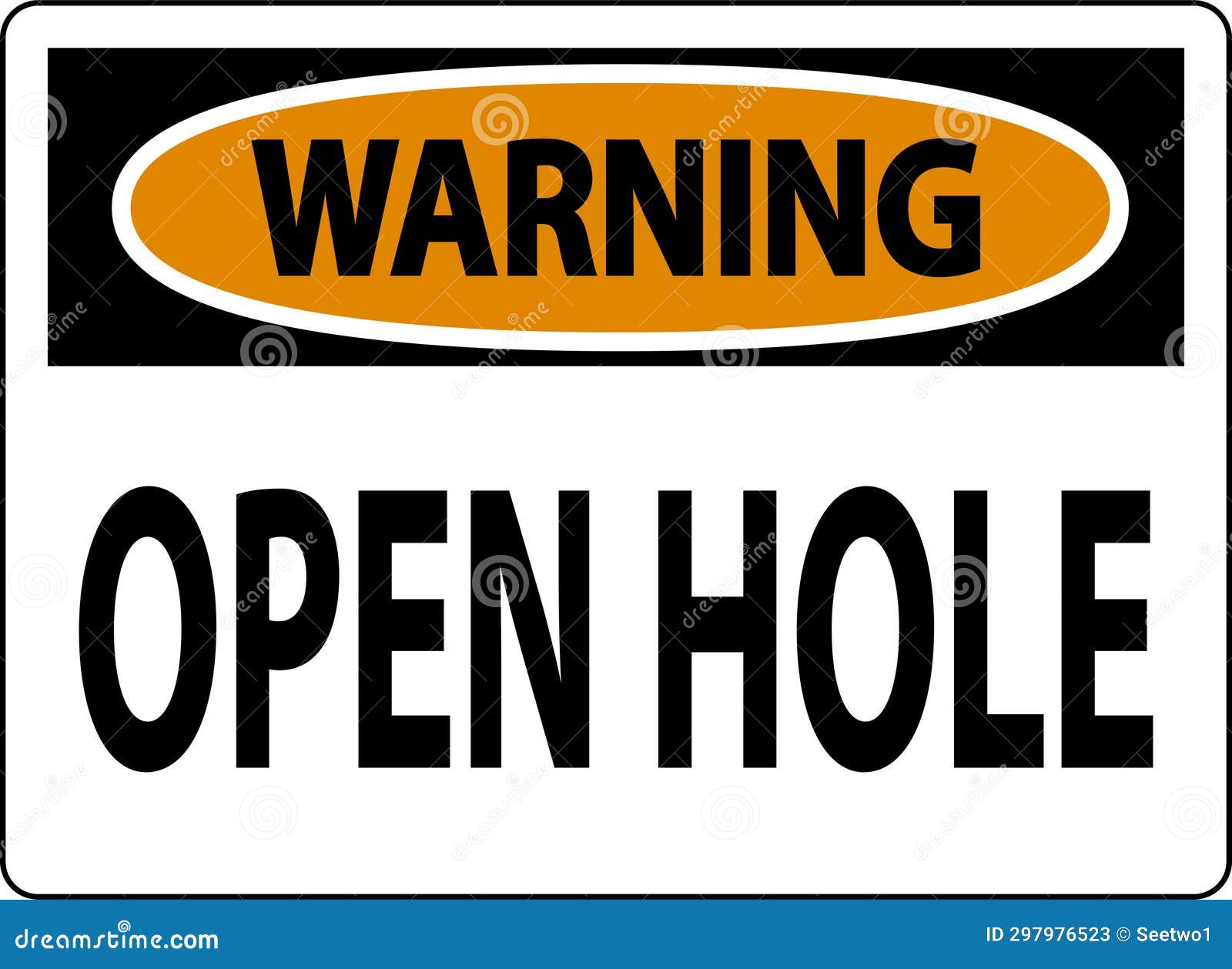 Warning Sign Open Holes stock vector. Illustration of manhole - 297976523