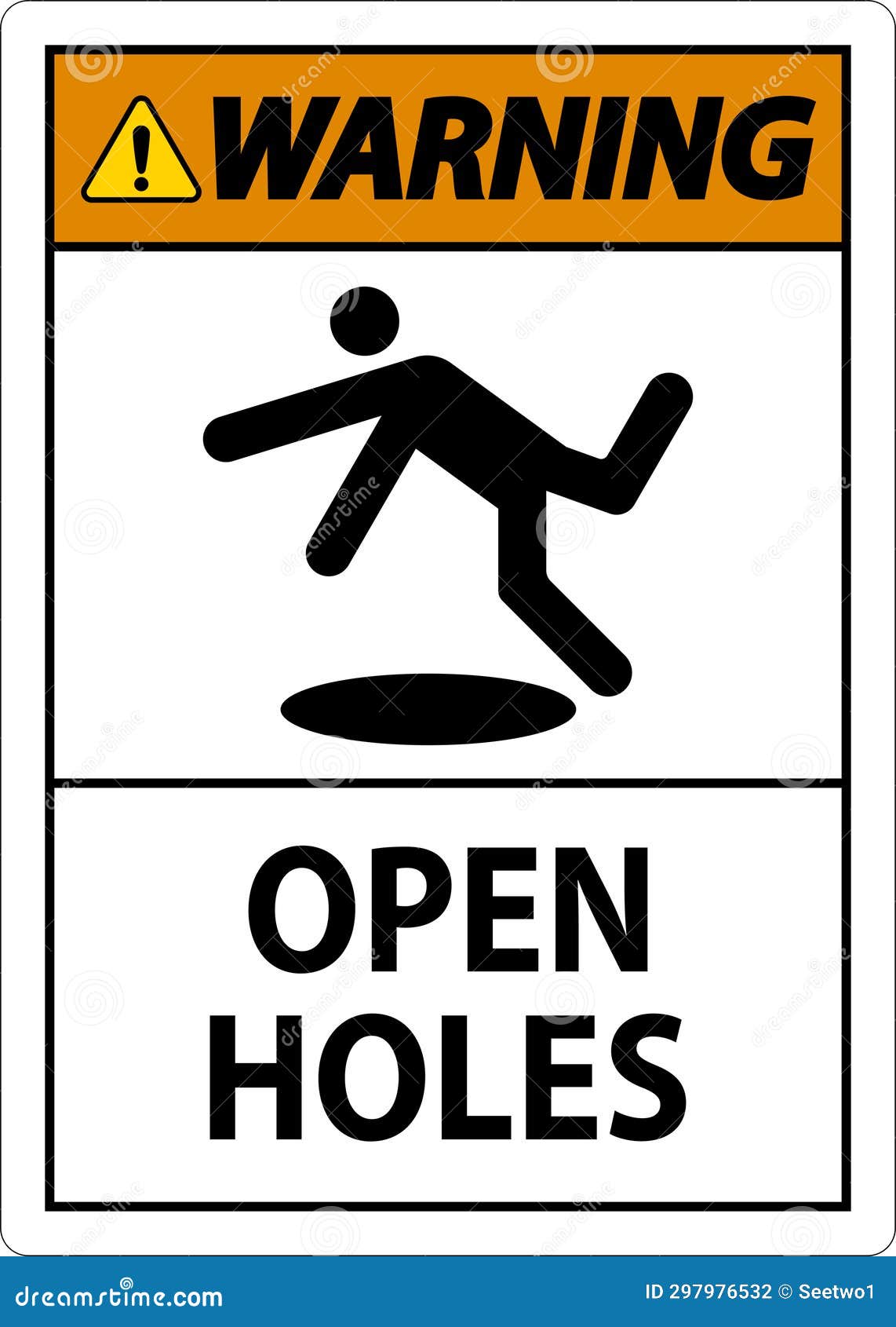 Warning Sign Open Holes stock illustration. Illustration of alert ...