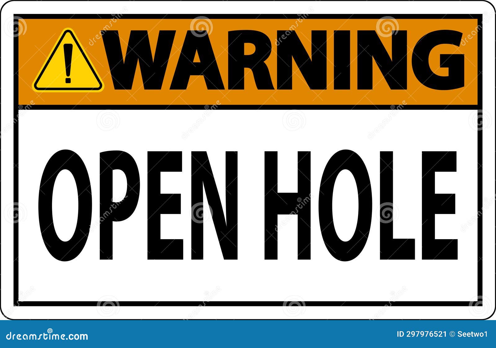 Warning Sign Open Holes stock illustration. Illustration of open ...