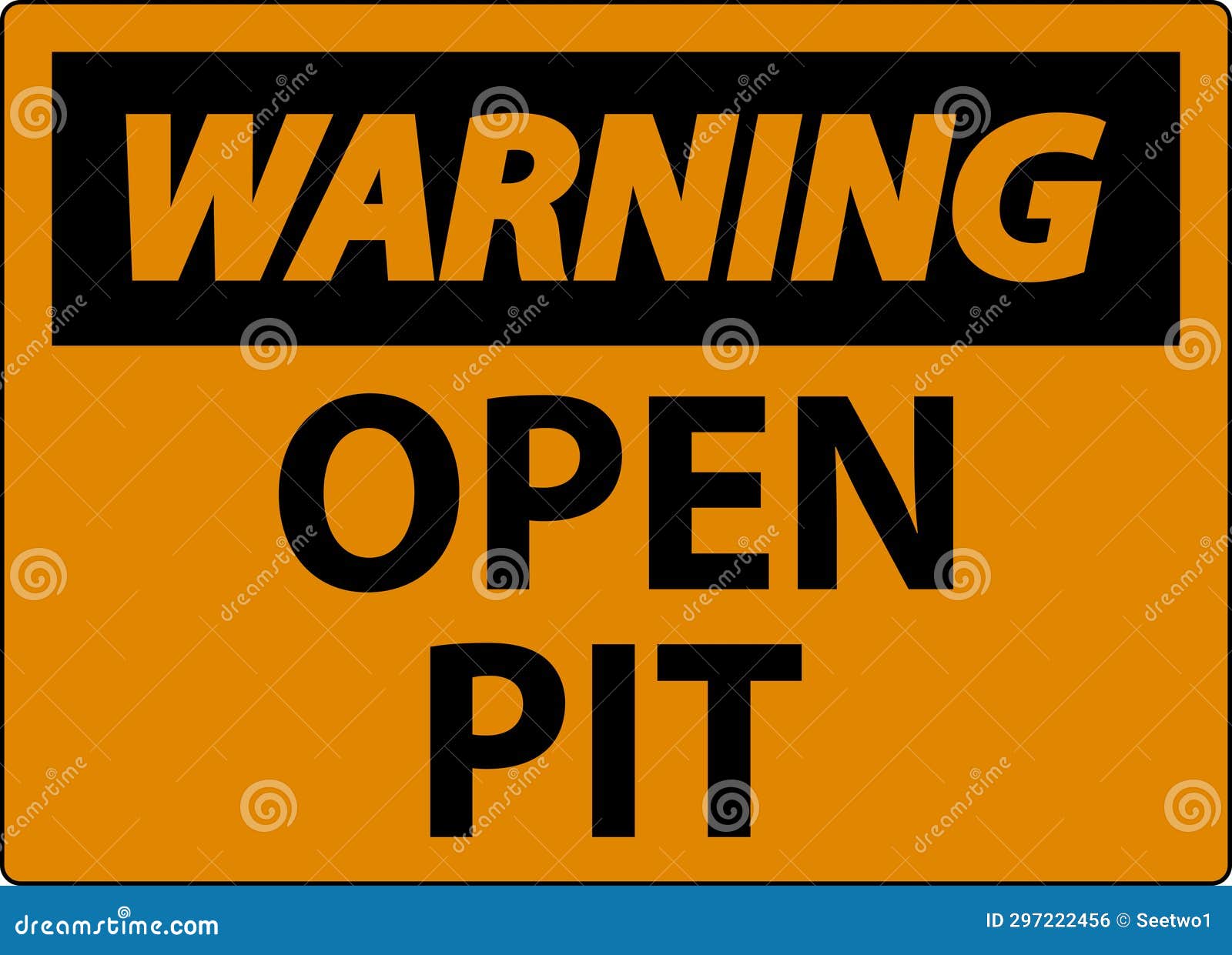 Warning Sign Open Pit stock vector. Illustration of deep - 297222456