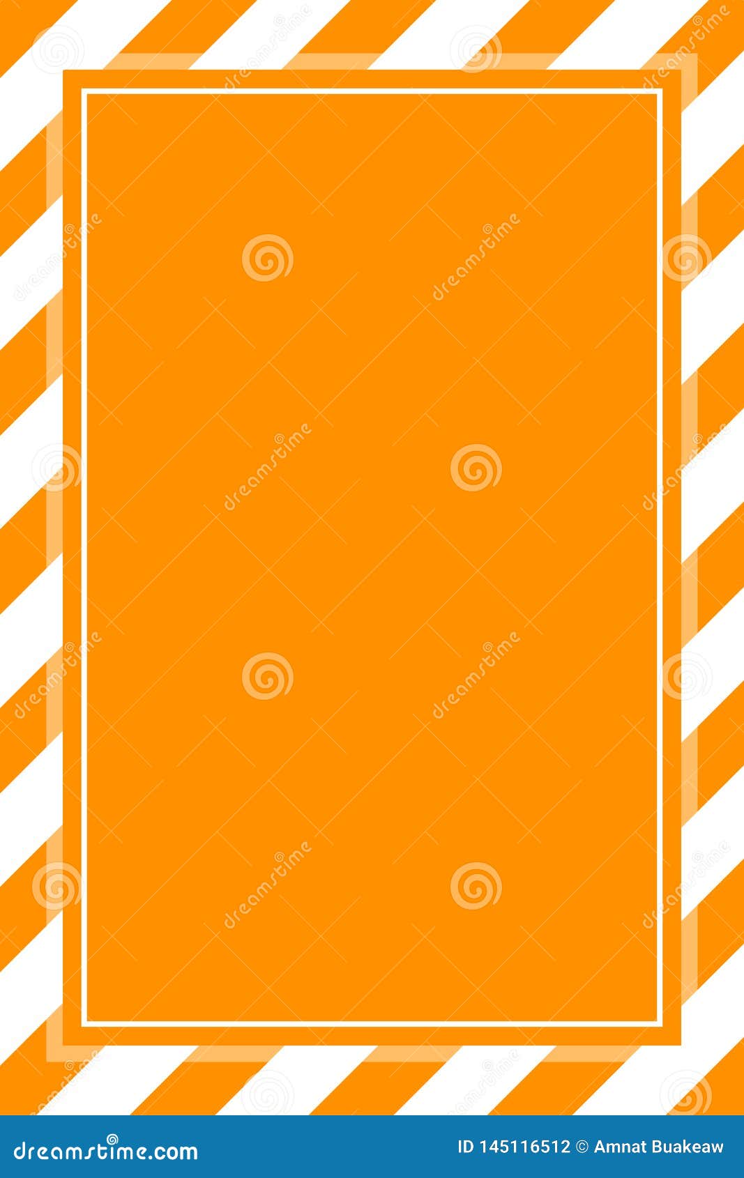 Warning Sign Orange White Stripe Frame Template Background Copy Space ...