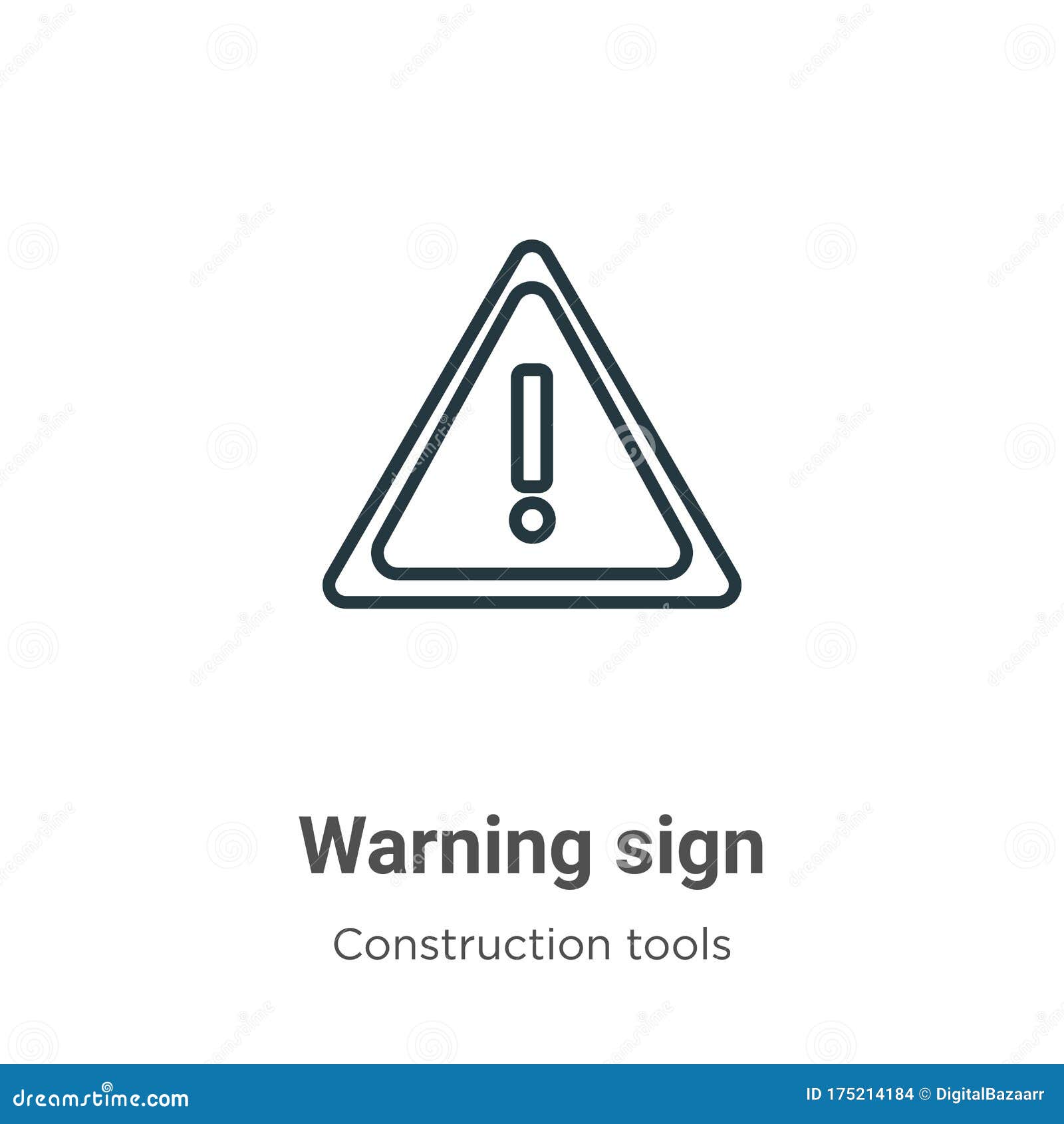 Warning Sign Outline Vector Icon. Thin Line Black Warning Sign Icon ...