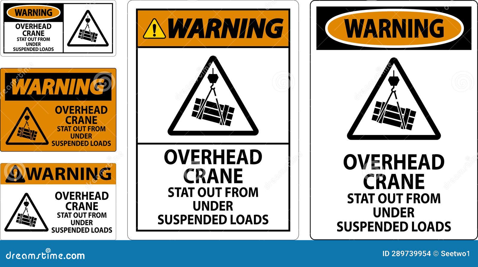 Warning Sign, Overhead Crane Suspended Loads Stock Vector ...