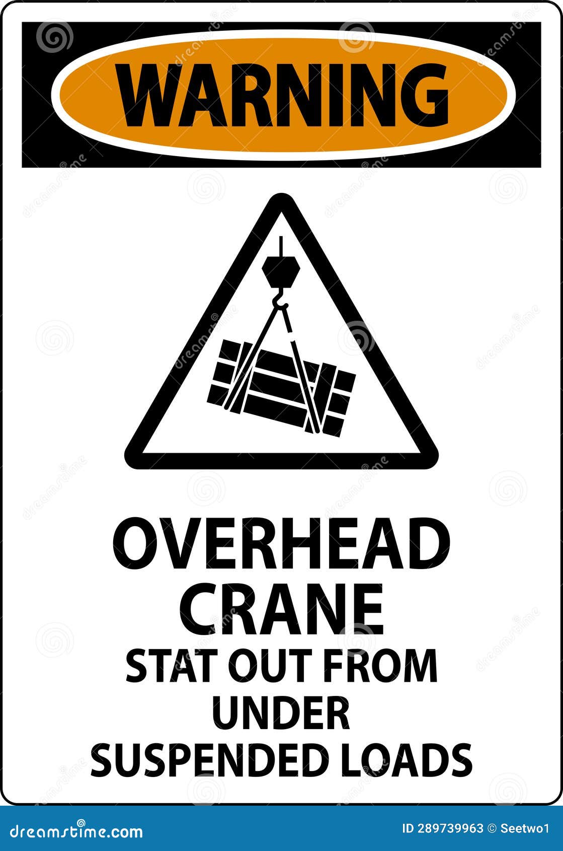 Warning Sign, Overhead Crane Suspended Loads Stock Vector ...