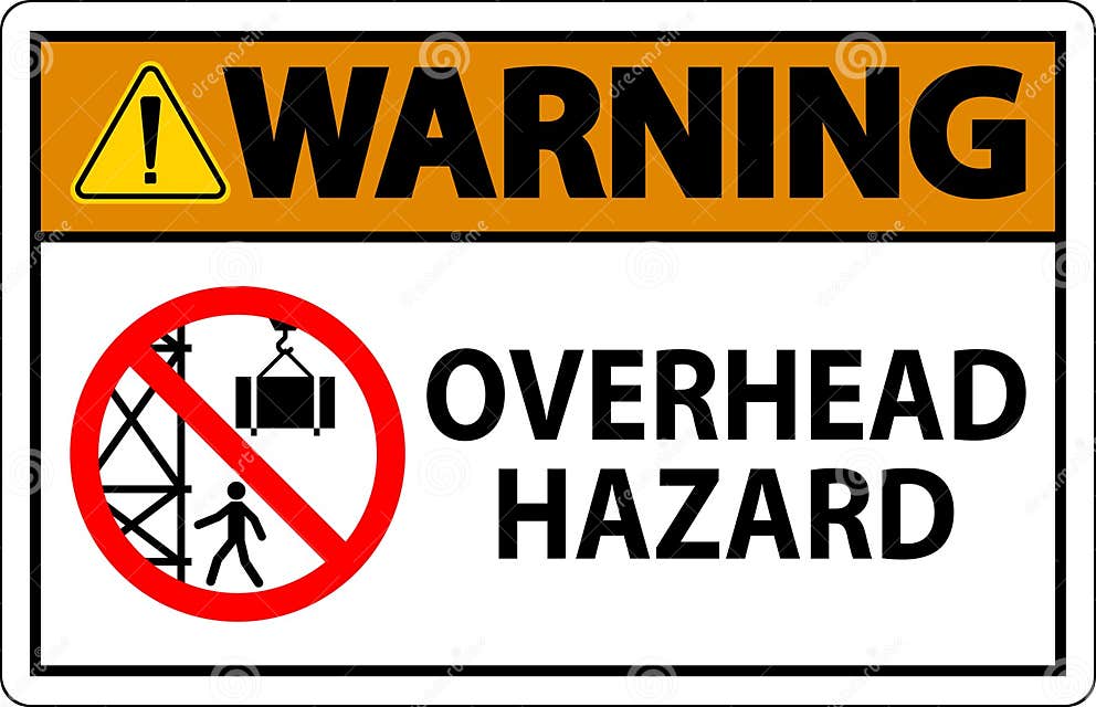 Warning Sign Overhead Hazard Stock Vector - Illustration of heavy, load ...