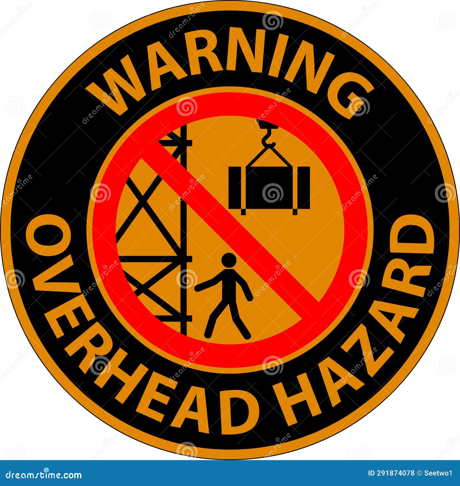 Warning Sign Overhead Hazard Stock Vector - Illustration of moving ...