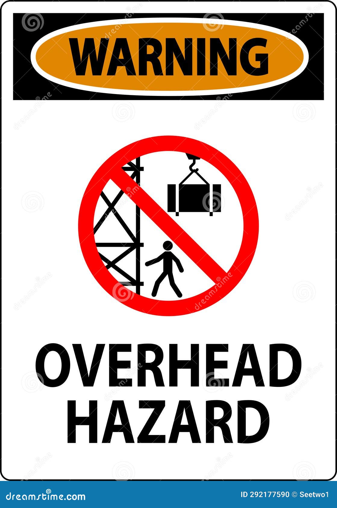 Warning Sign Overhead Hazard Stock Vector - Illustration of icon, high ...