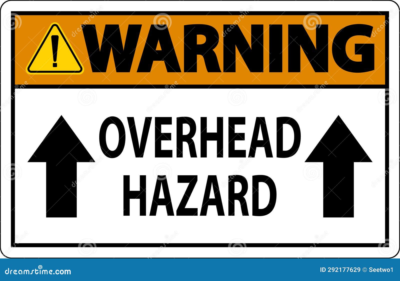 Warning Sign Overhead Hazard Stock Vector - Illustration of fall ...