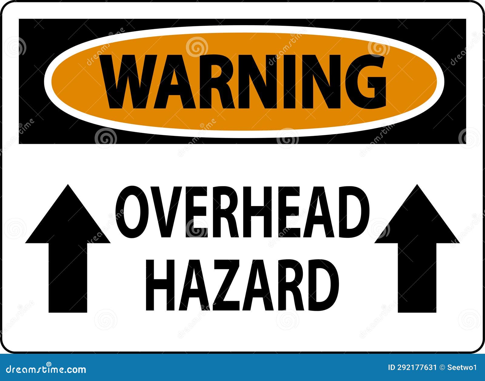 Warning Sign Overhead Hazard Stock Illustration - Illustration of ...