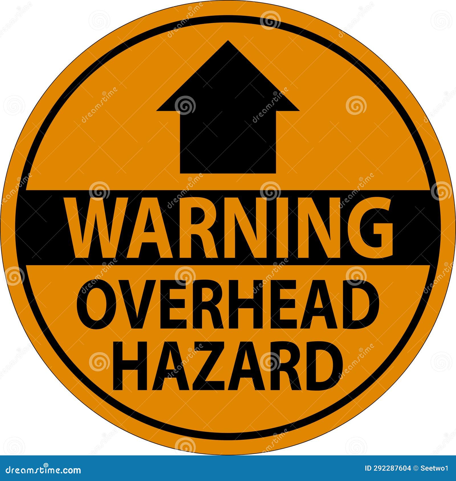 Warning Sign Overhead Hazard Stock Vector - Illustration of high, alert ...