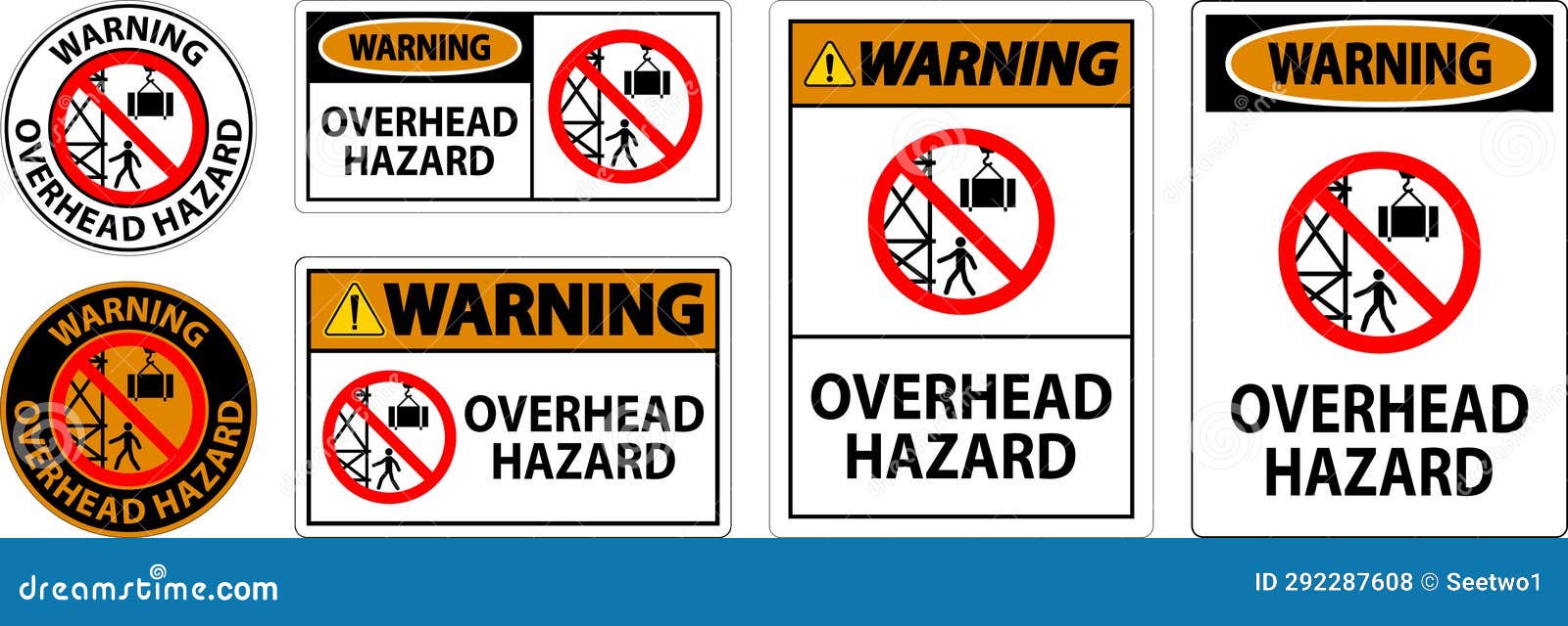 Warning Sign Overhead Hazard Stock Vector - Illustration of moving ...