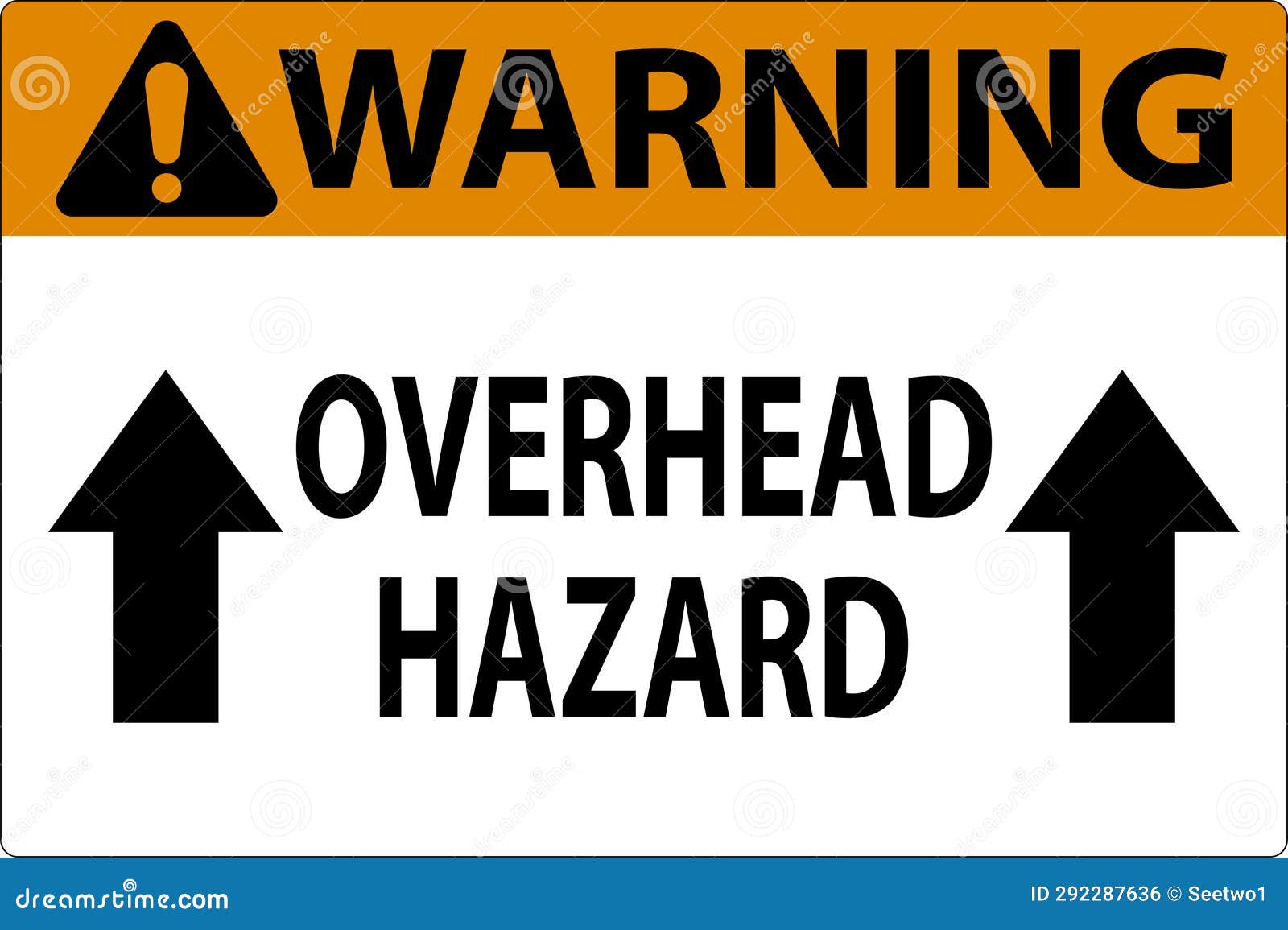 Warning Sign Overhead Hazard Stock Vector - Illustration of fall, icon ...