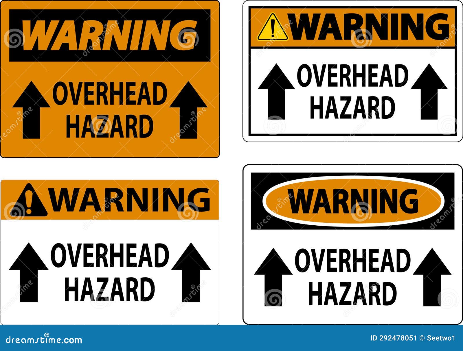 Warning Sign Overhead Hazard Stock Vector - Illustration of label ...