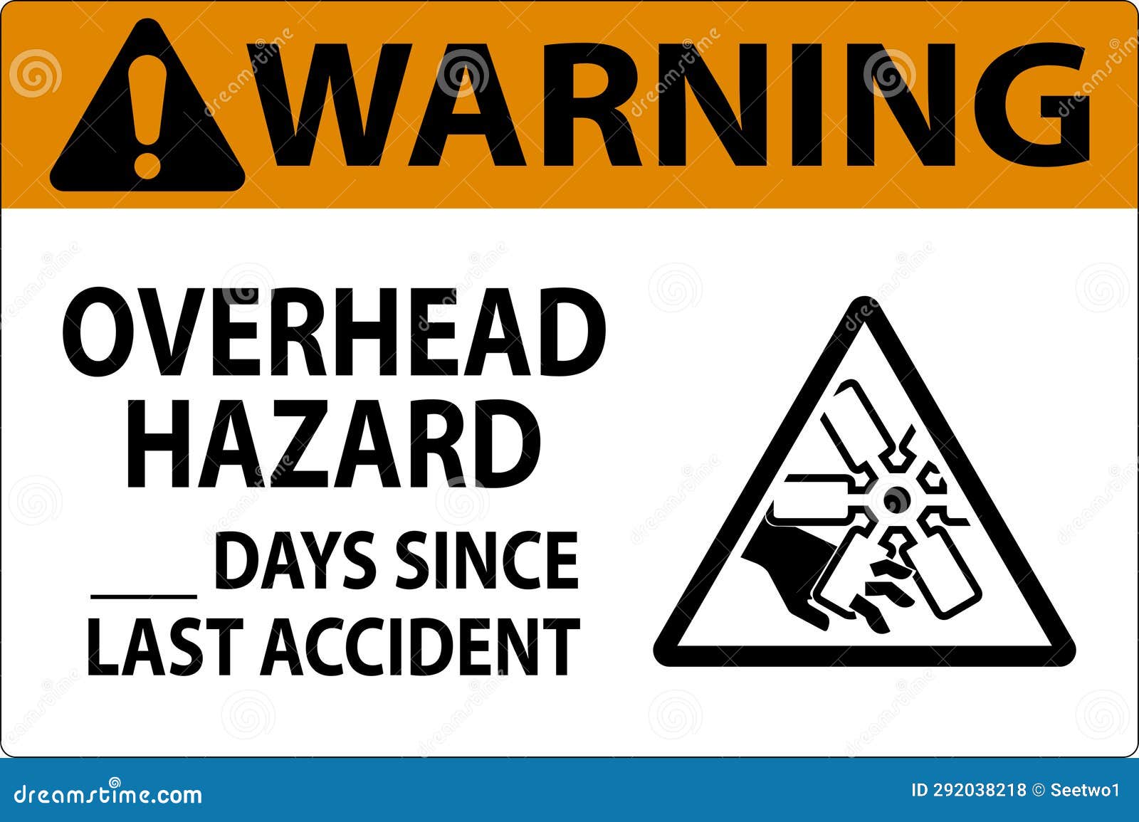 Warning Sign Overhead Hazard ___ Days since Last Accident Stock Vector ...