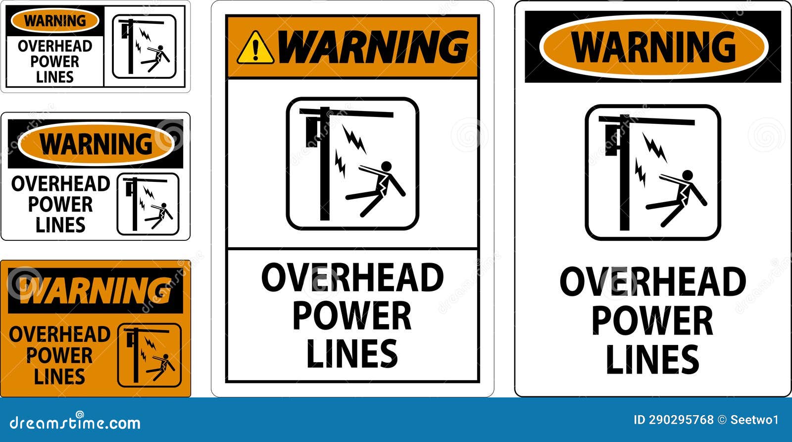 Warning Sign Overhead Power Lines Stock Vector - Illustration of energy ...