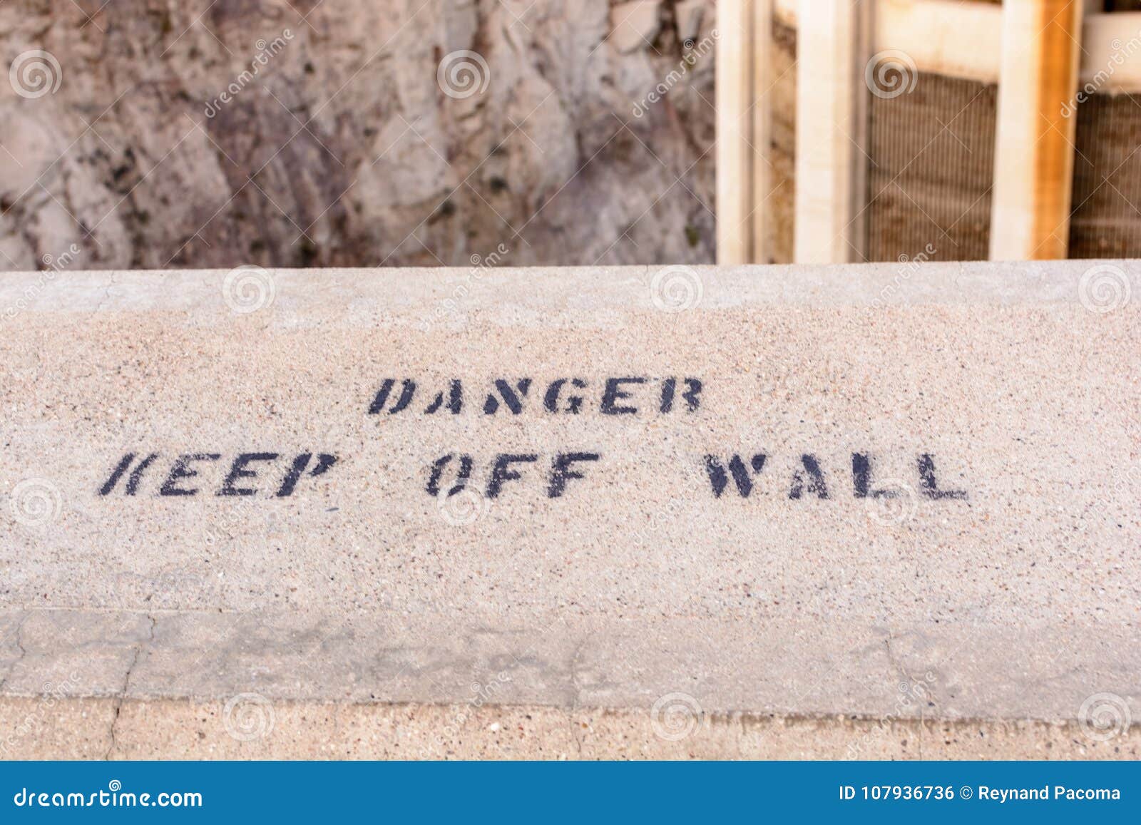 Danger, keep off wall stock photo. Image of scene, water - 107936736