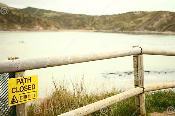 Warning Sign for Path Closed. Stock Photo - Image of grass, cape: 104812900