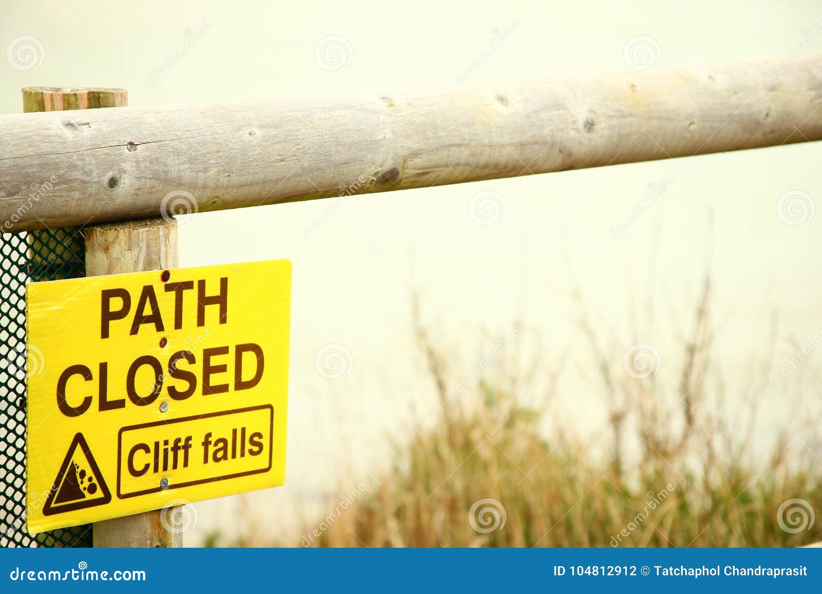 Warning Sign for Path Closed. Stock Photo - Image of environment ...
