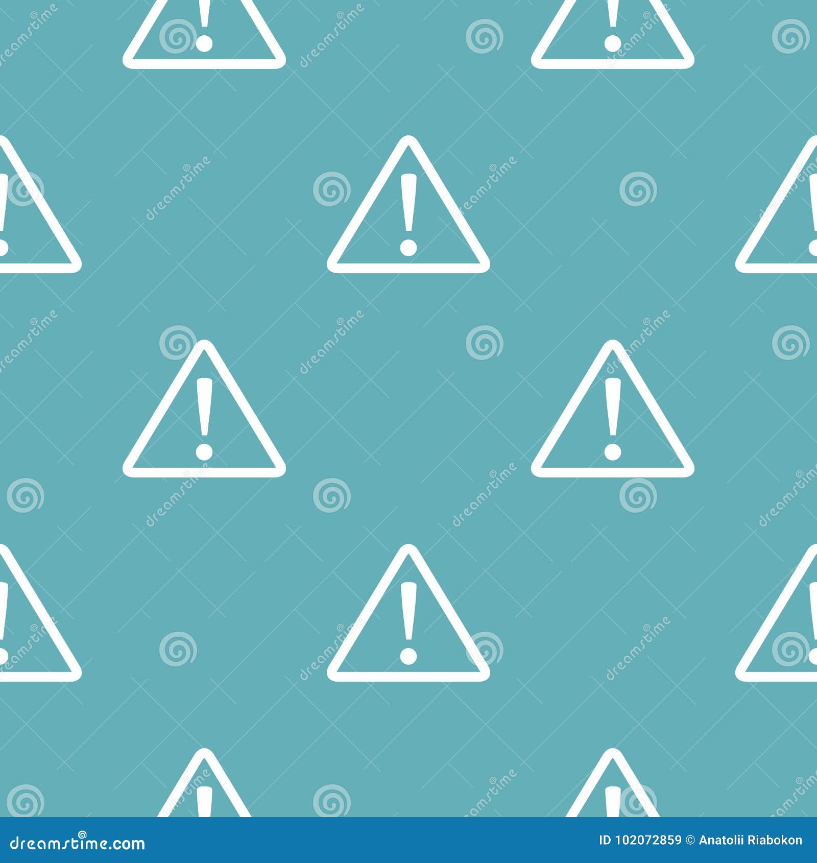 Warning Sign Pattern Seamless Blue Stock Vector - Illustration of ...