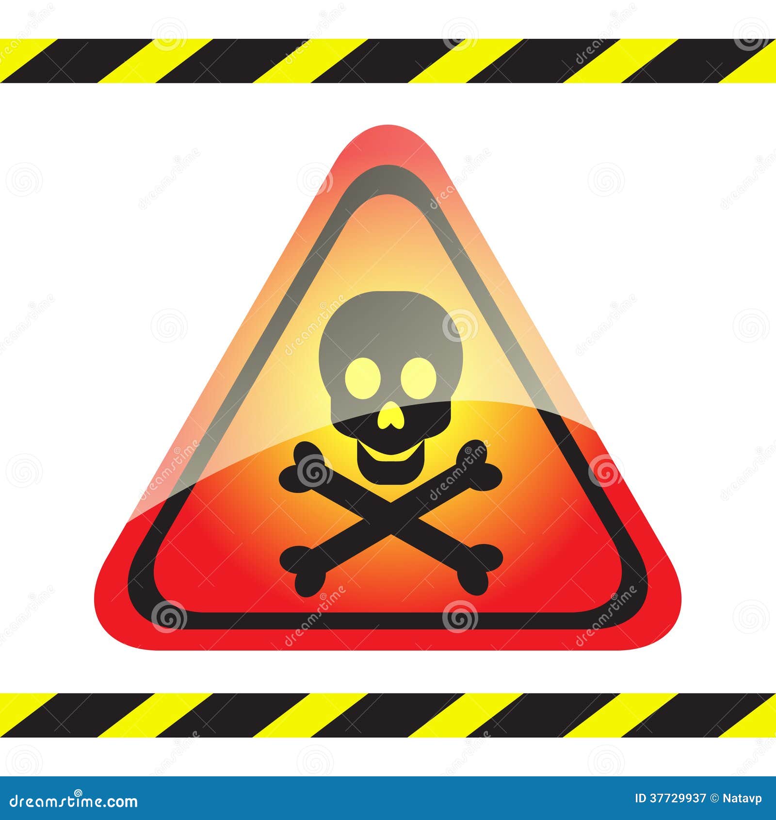Warning Sign of Poison on Triangular Table. Stock Vector - Illustration ...