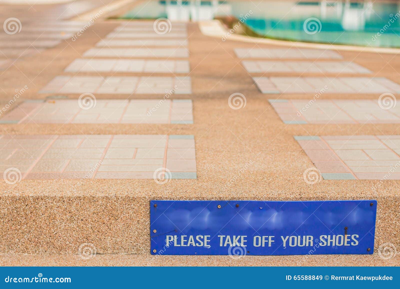 Warning sign on the pool. stock image. Image of summer - 65588849
