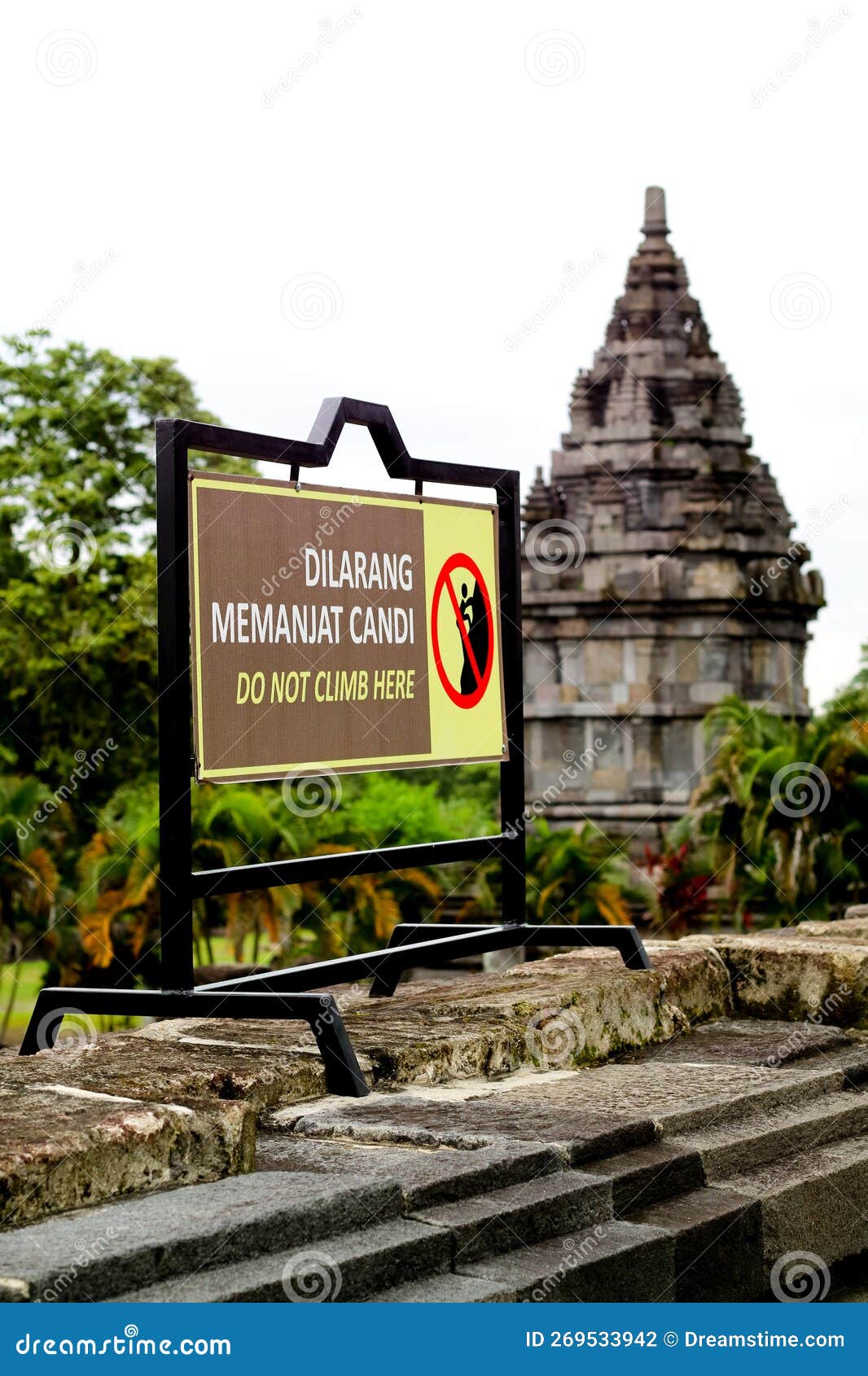 The Warning Sign Prambanan Temple Editorial Photography - Image of ...