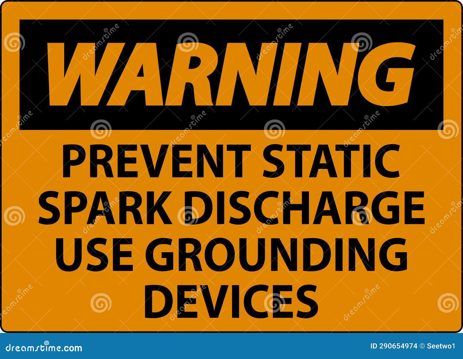 Warning Sign Prevent Static Spark Discharge Use Grounding Devices Stock ...