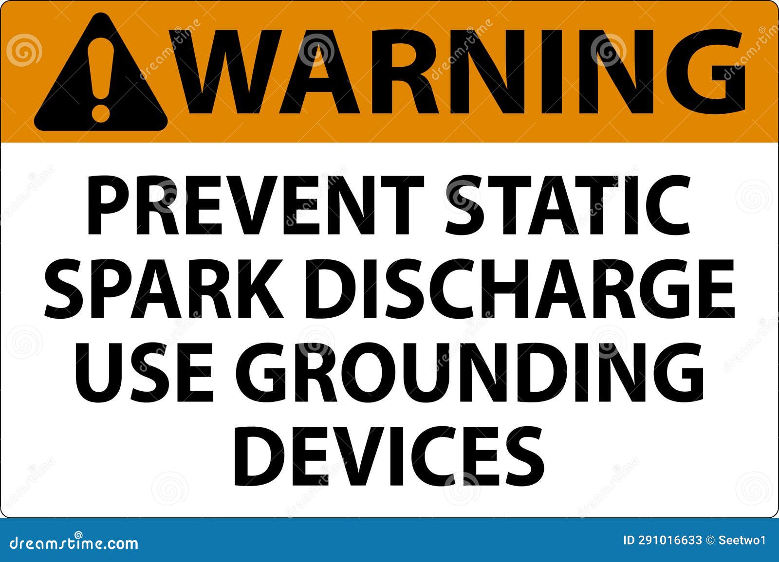 Warning Sign Prevent Static Spark Discharge Use Grounding Devices Stock ...