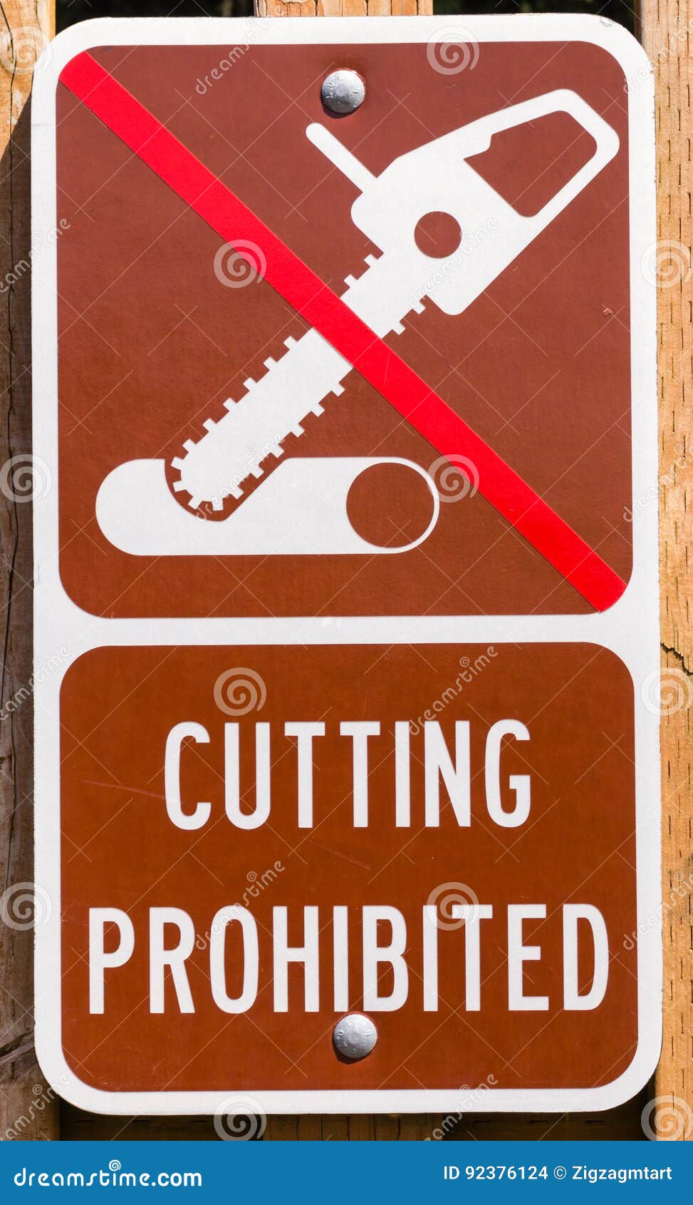 Warning Sign Prohibiting Cutting Stock Photo - Image of oregon, park ...