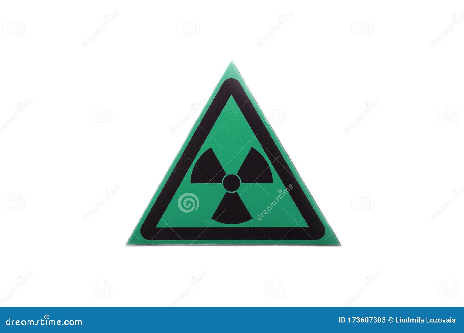Warning Sign Radiation Hazard in the Green Triangle Stock Image - Image ...