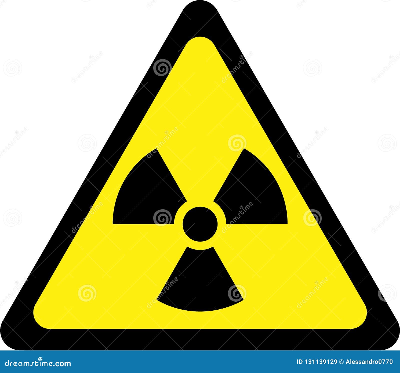 Warning Sign with Radiation Stock Illustration - Illustration of icon ...
