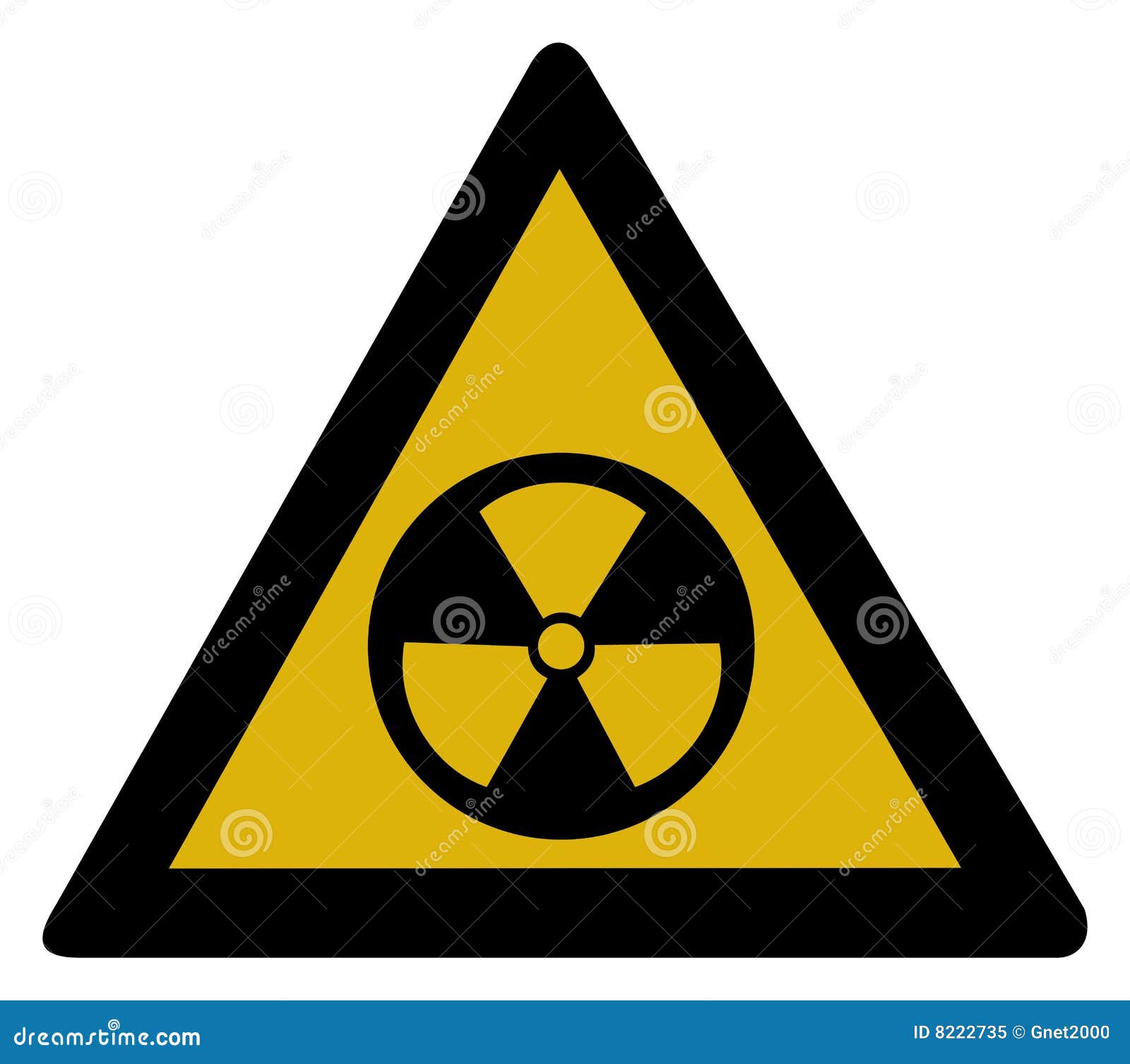 Warning sign - radioactive stock vector. Illustration of shadow - 8222735