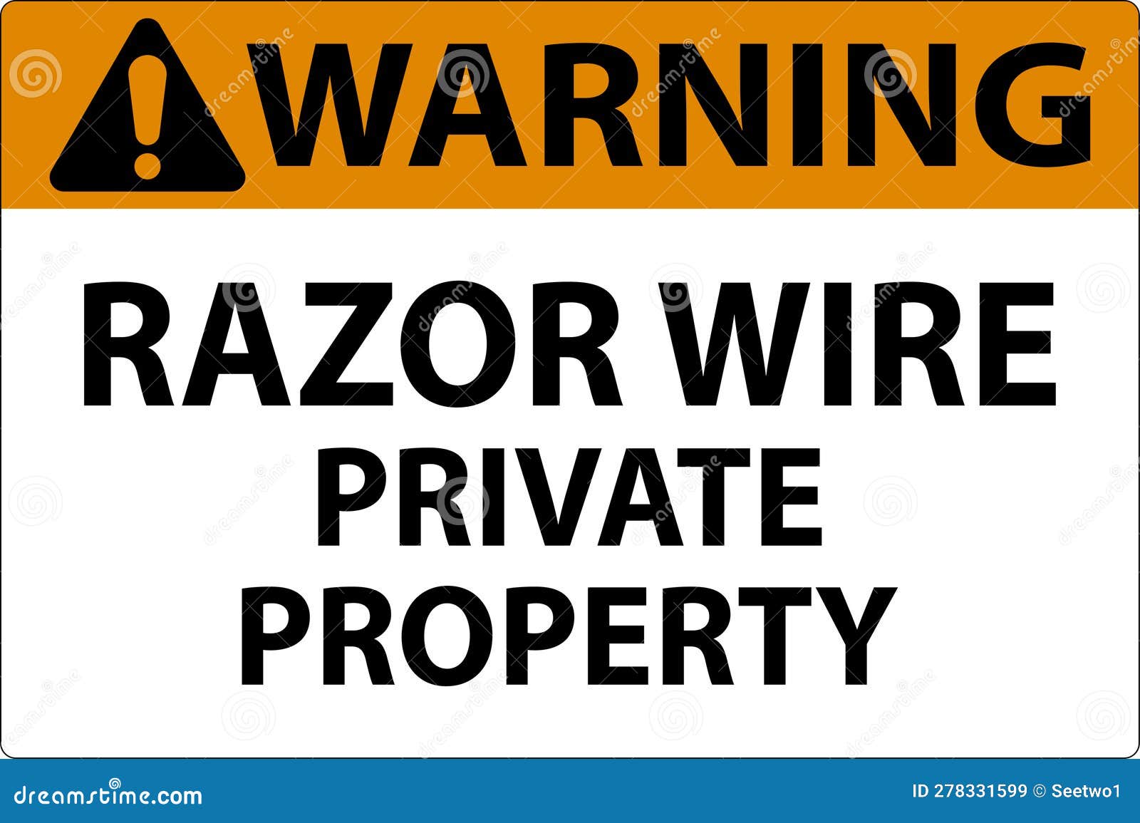 Warning Sign Razor Wire, Private Property Sign Stock Vector ...