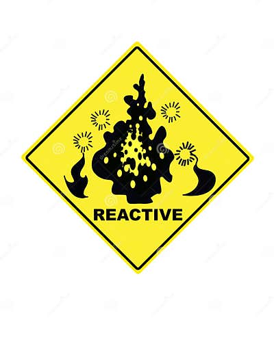Warning Sign for Reactive Compounds Stock Illustration - Illustration ...