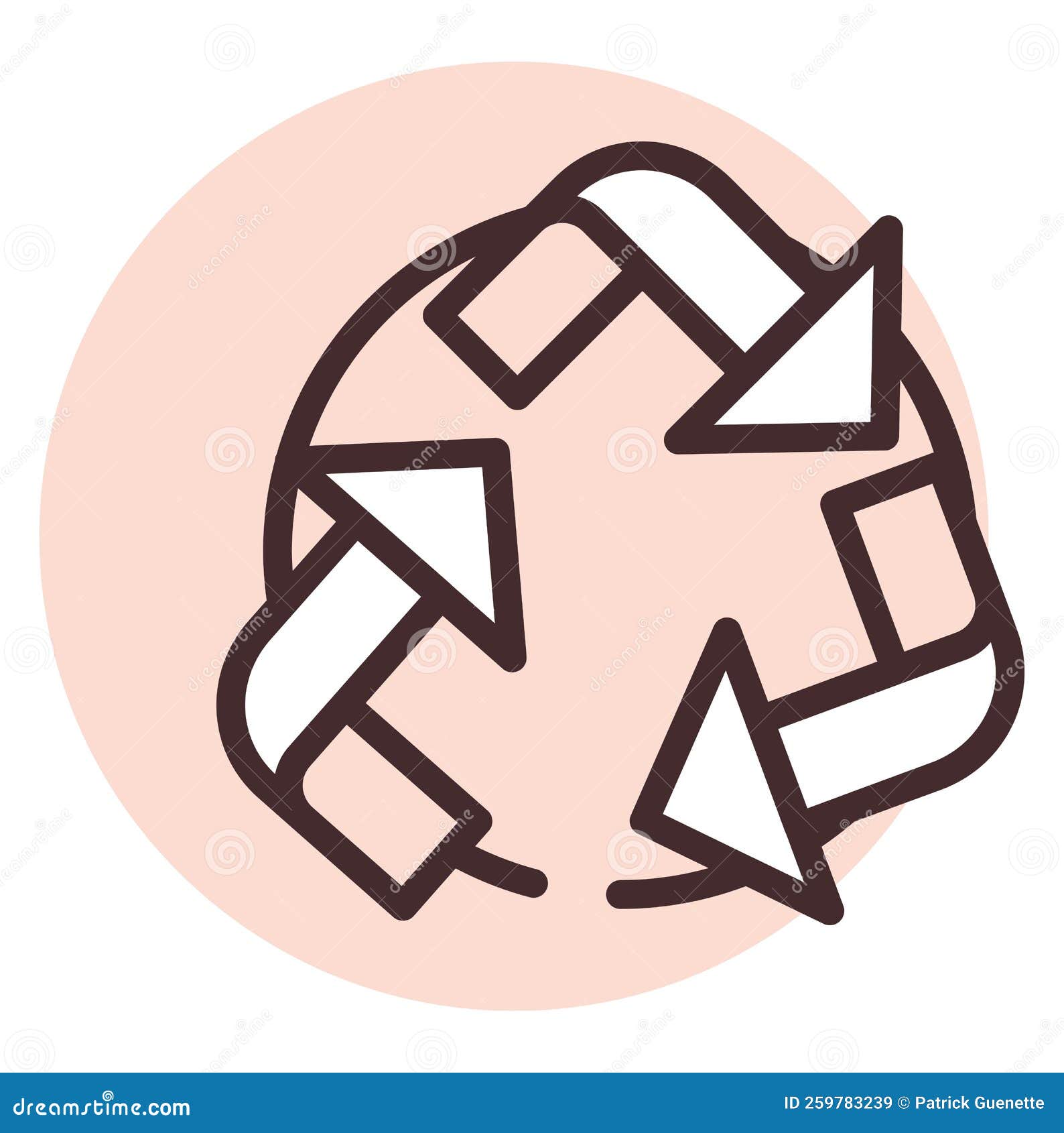 Warning sign recycle, icon stock vector. Illustration of symbol - 259783239