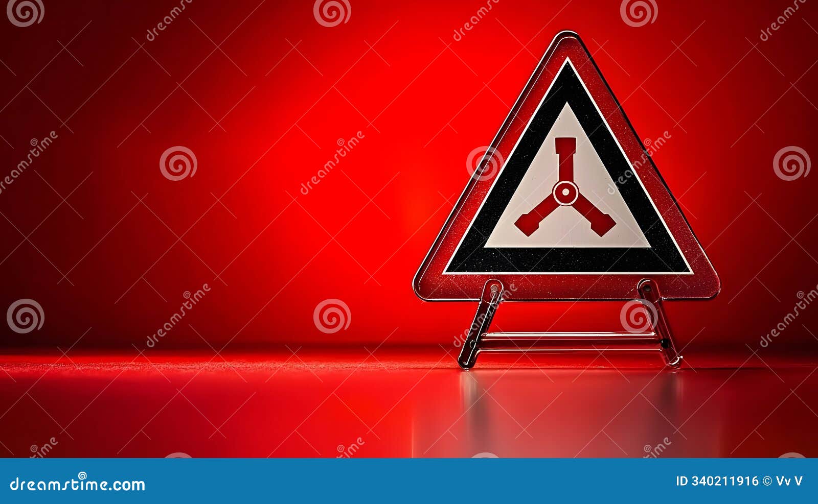 Warning Sign with Red Background and Clear Symbols Stock Illustration ...