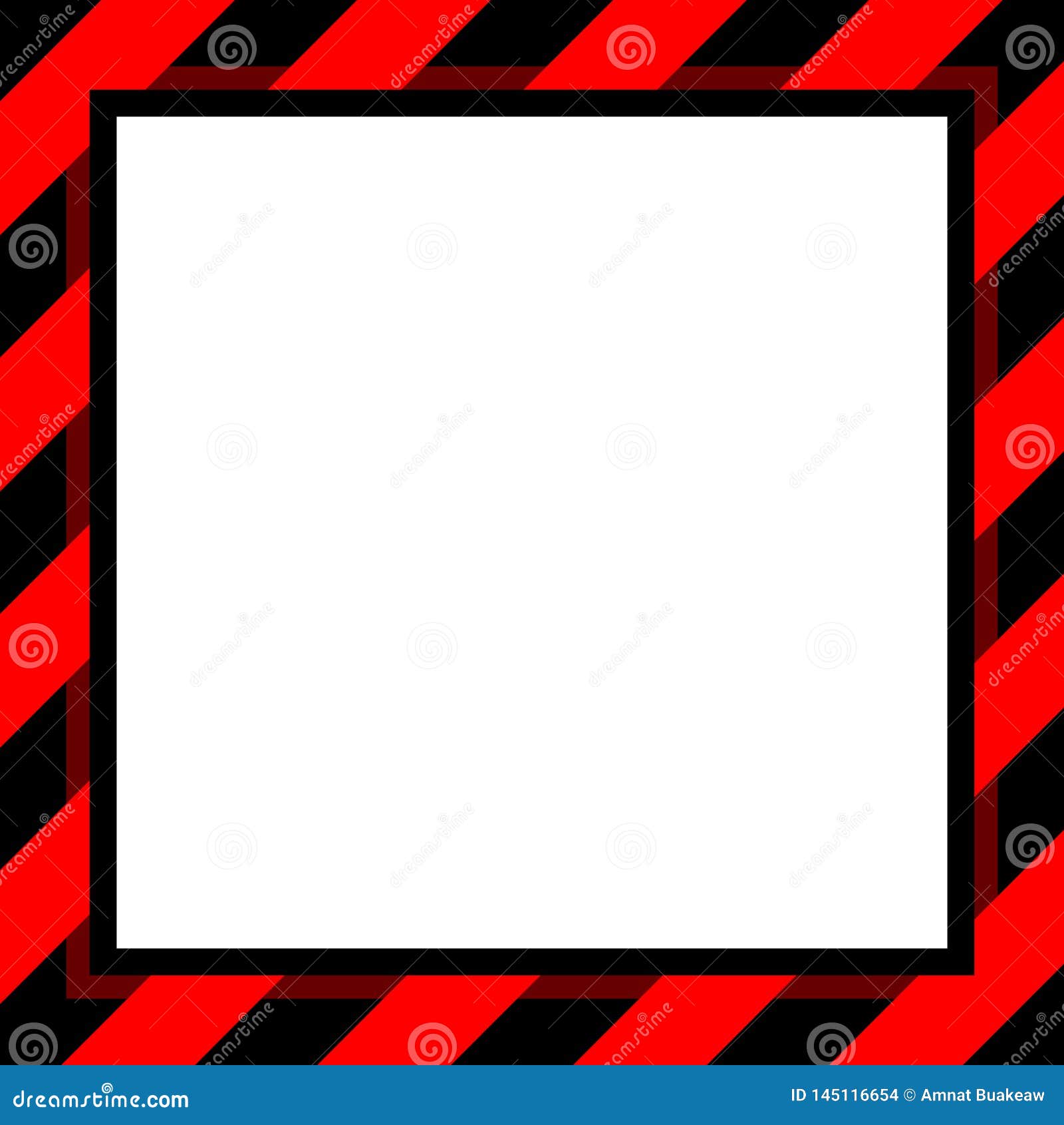 Warning Sign Red and Black Stripe Frame Template for Background and ...