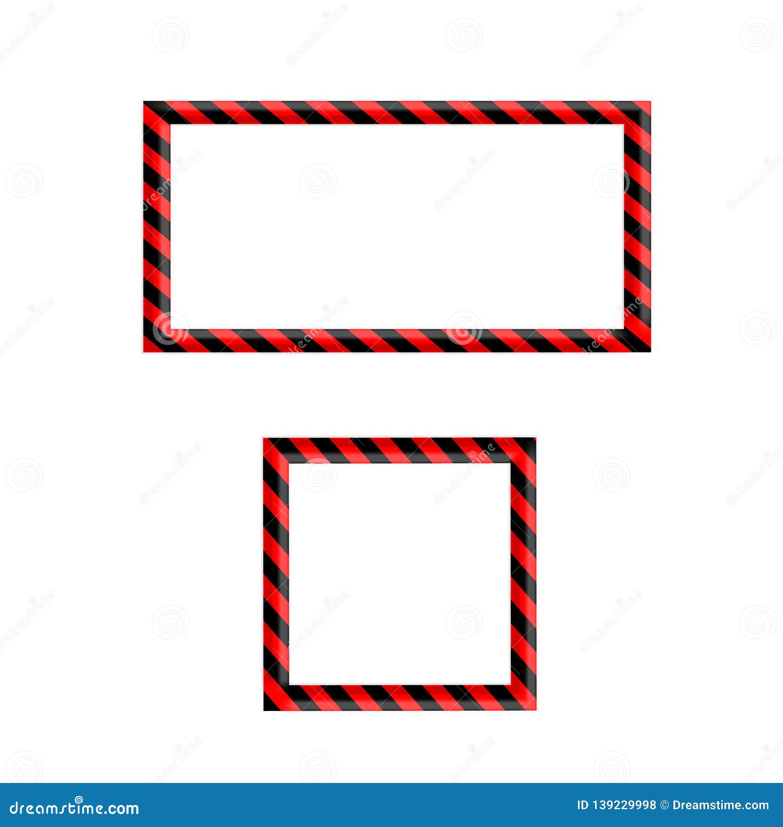 Warning Sign Red and Black Stripe Frames. Stock Vector - Illustration ...