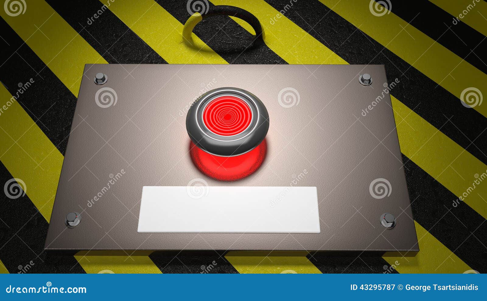 Warning Sign with Red Button Stock Illustration - Illustration of label ...