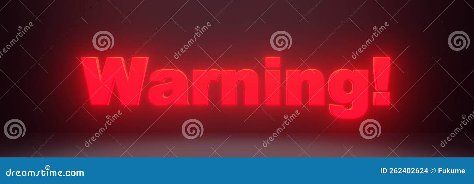Warning Sign Red Neon Lighting Text 3d Render, Lettering Web Banner ...