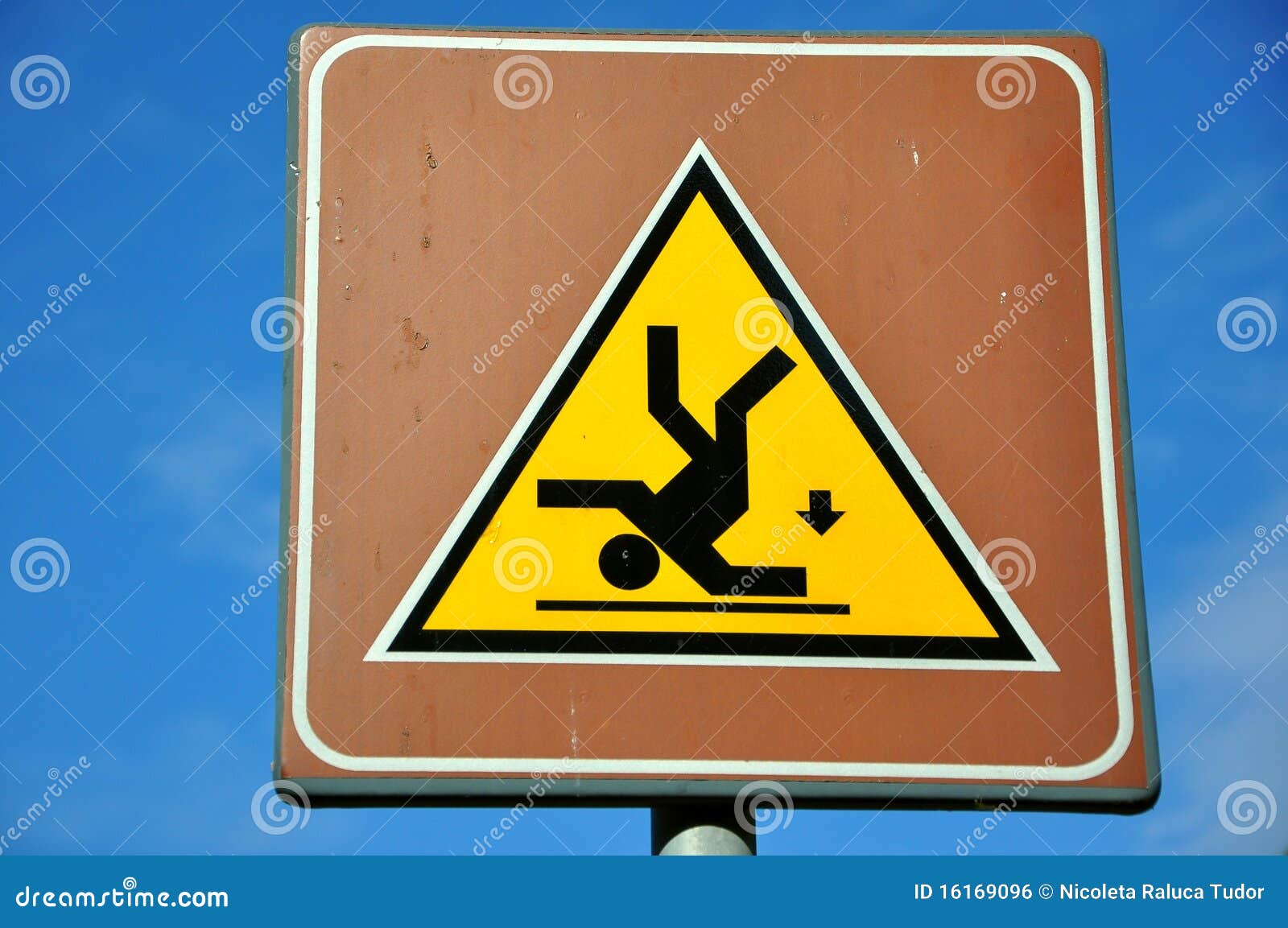 Warning Sign: Risk of Falling Stock Photo - Image of arrow, happen ...