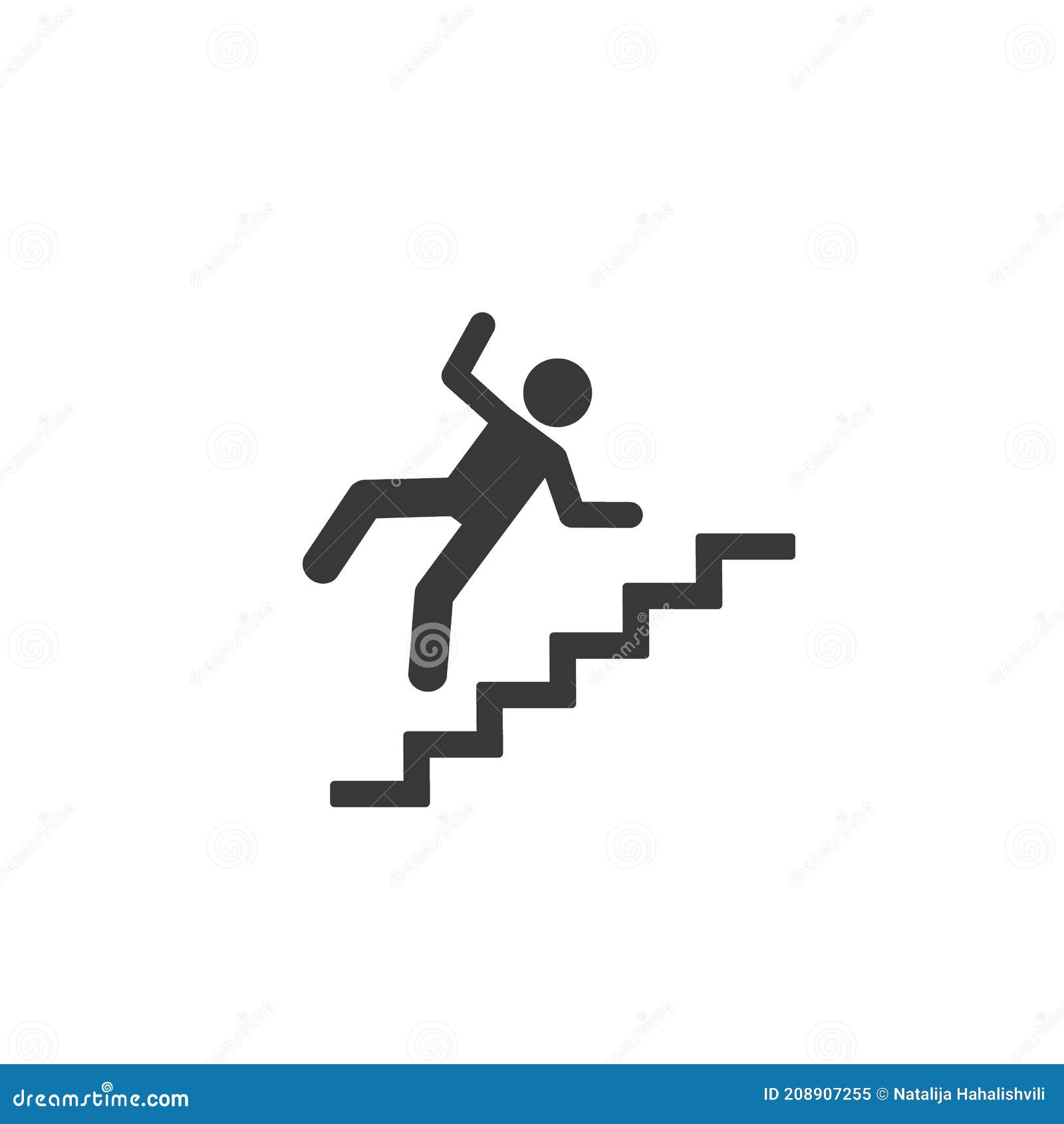 Risk Of Falling, Warning Sign With The Silhouette Of A Man Upside Down ...