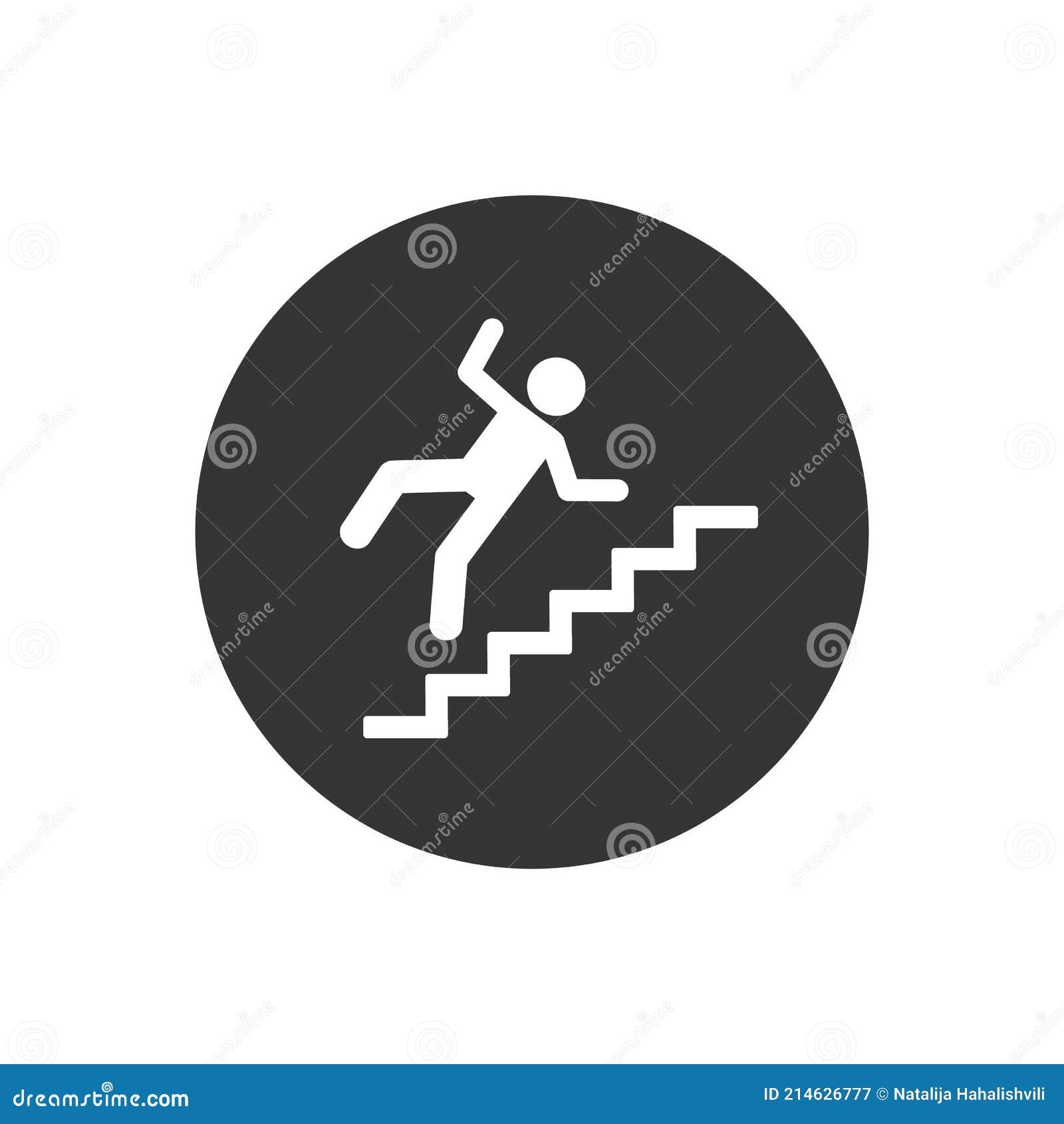 Risk Of Falling, Warning Sign With The Silhouette Of A Man Upside Down ...