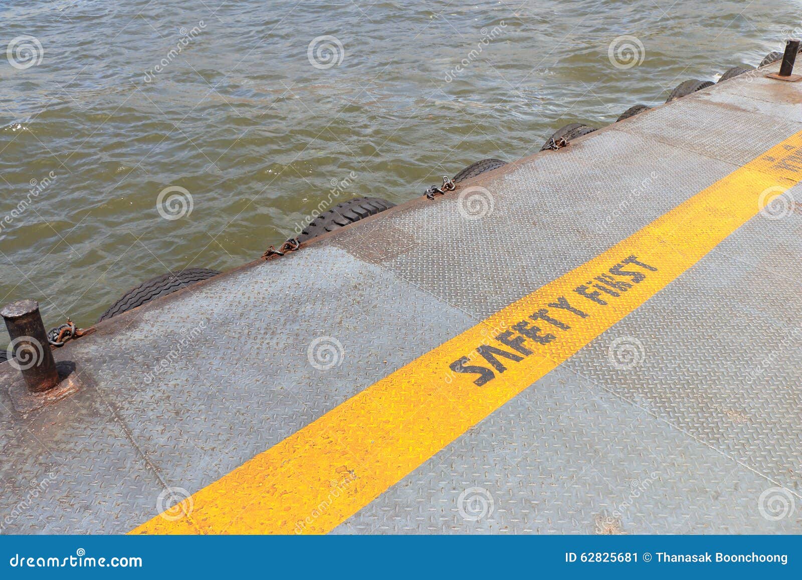 Warning Sign on River Dock stock image. Image of watching - 62825681
