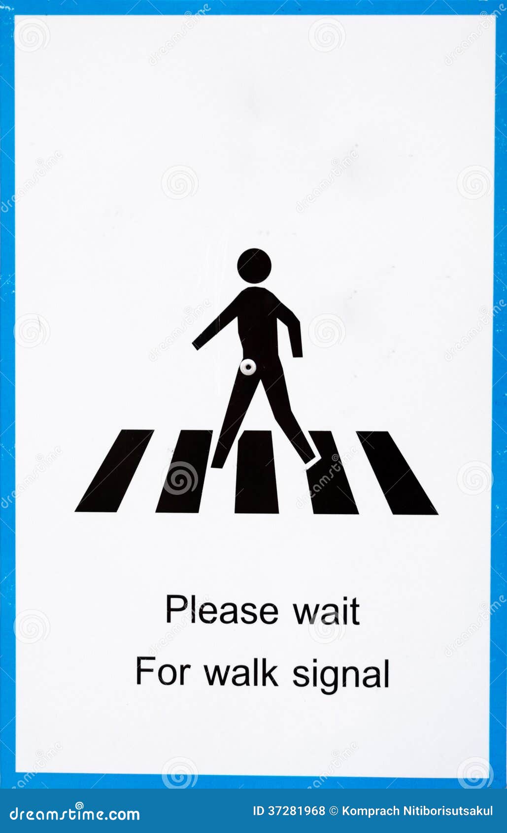 Warning Sign for Road Crossing Stock Photo - Image of blue, warning ...