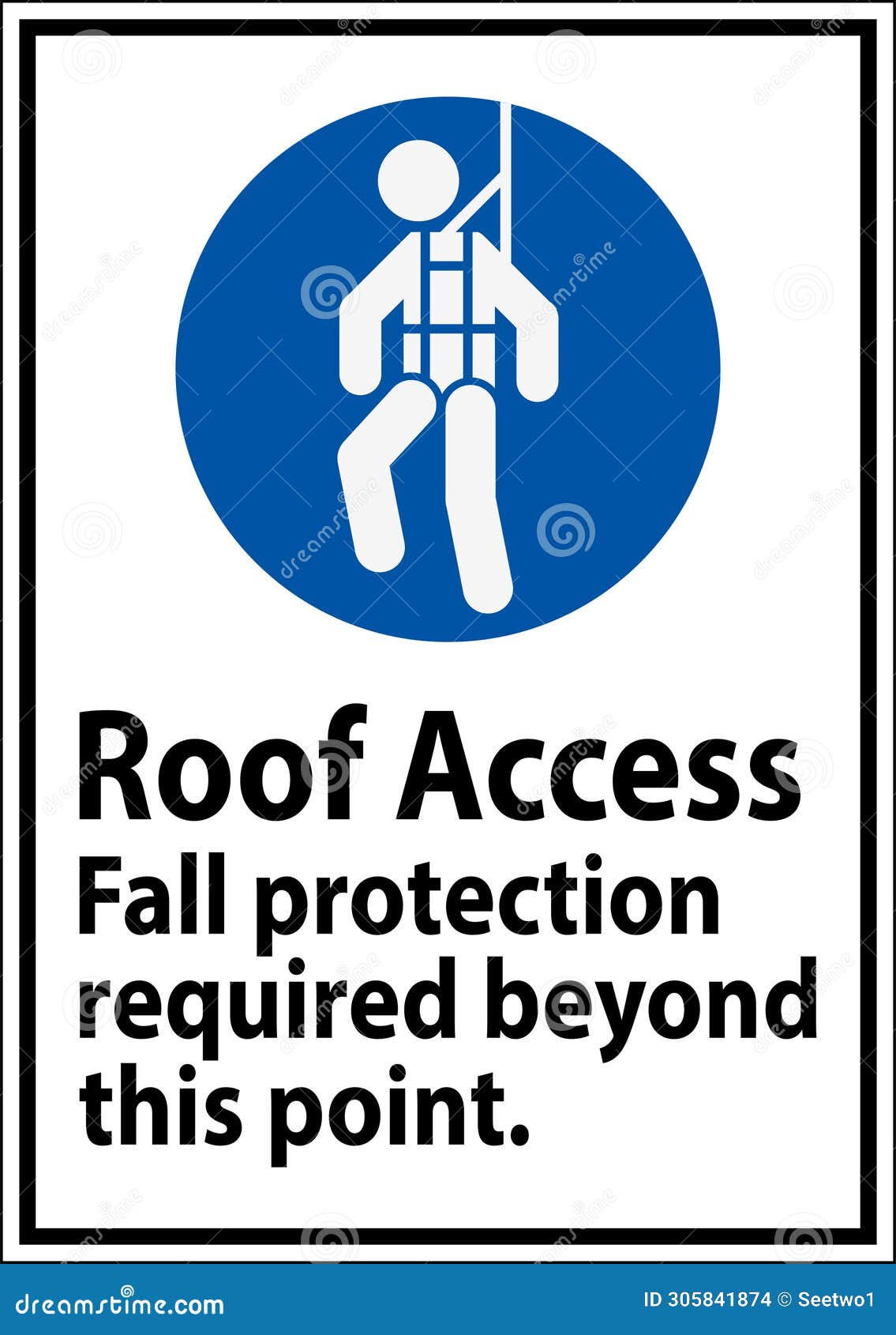 Warning Sign, Roof Access - Fall Protection Required Beyond this Point ...