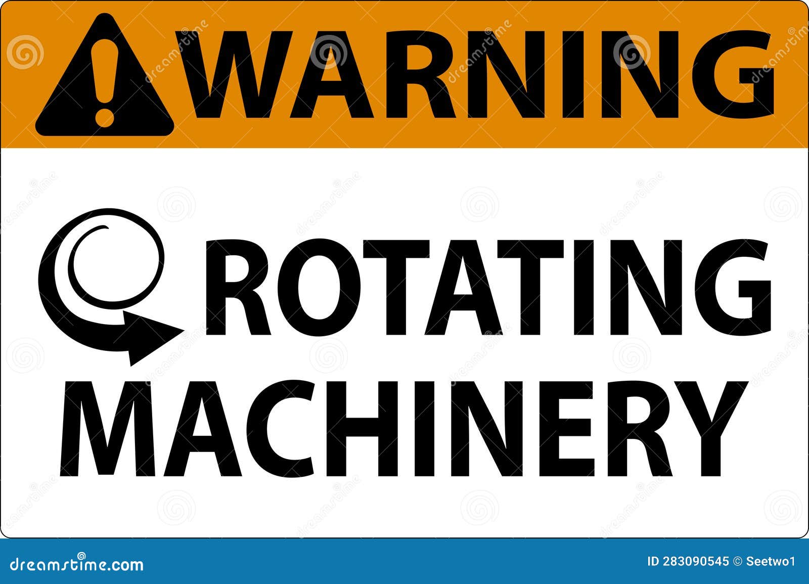 Warning Sign Rotating Machinery on White Background Stock Vector ...