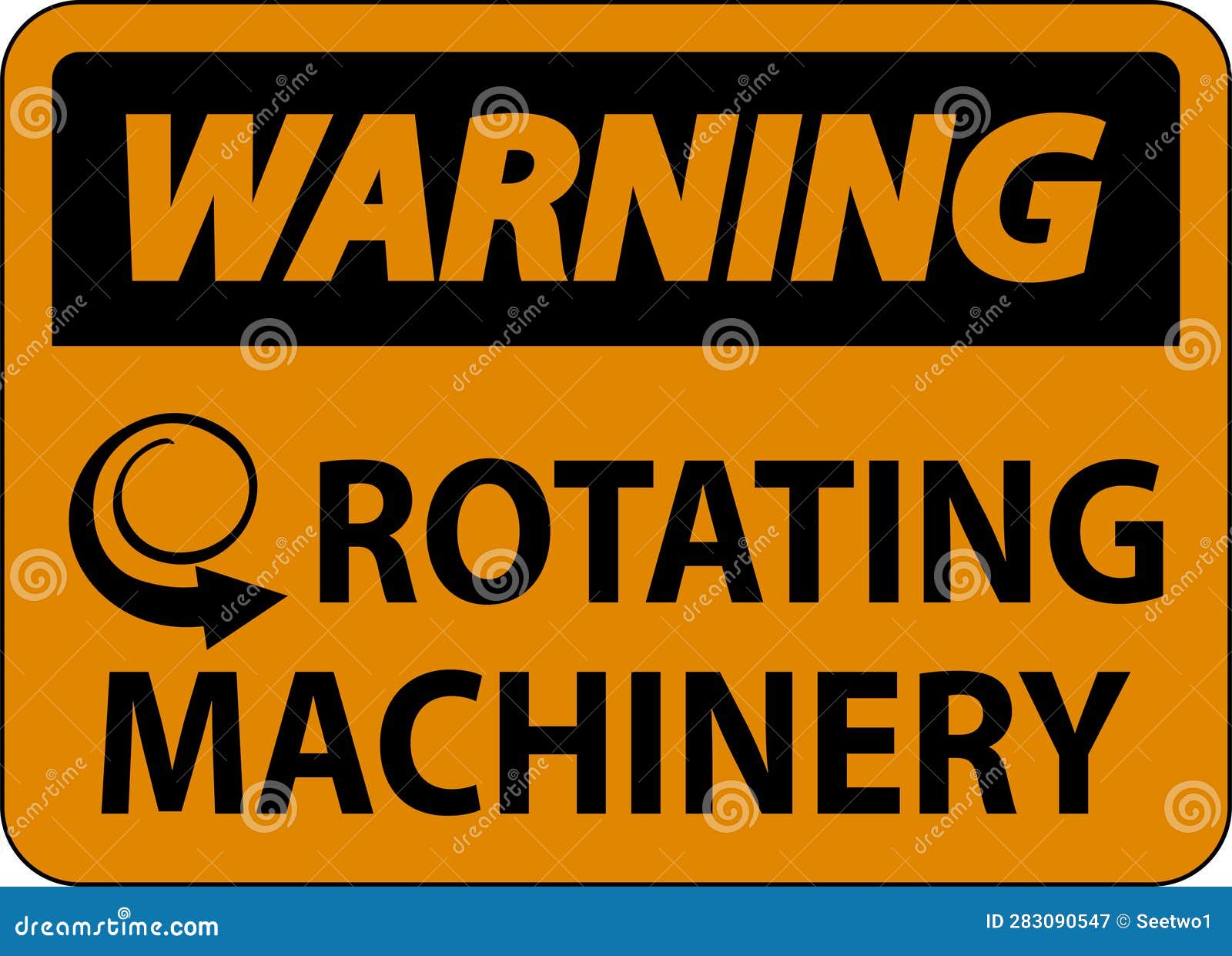 Warning Sign Rotating Machinery on White Background Stock Vector ...